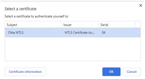 certificate prompt when authenticating authentication of device via