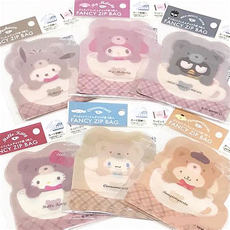 산리오 산리오 간편 지퍼백 6종 헬로키티 마이멜로디 시나모롤 포차코 폼폼푸린 배드바츠마루 위시버킷