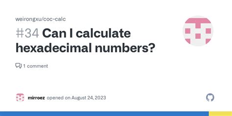 Can I Calculate Hexadecimal Numbers · Issue 34 · Weirongxu Coc Calc