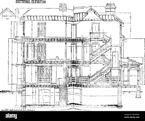 Sectional Elevation Elevation Stock Vector Images Alamy