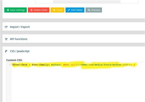 how to use custom font in slider revolution magento extension