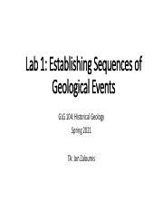 GLG Lab Lecture Pdf Lab Establishing Sequences Of Geological Events GLG