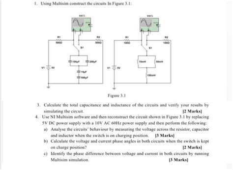 Solved 1 Using Multisim Construct The Circuits In Figure