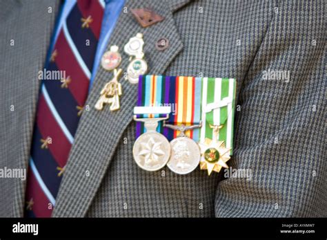 Medals And Badges On Suit Anzac Day Australia Viet South Vietnam Army