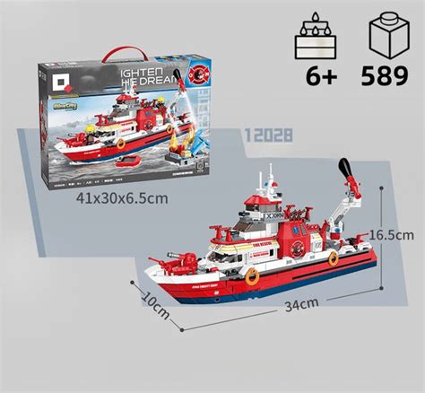 Конструктор корабль,Спасательный пожарный катер (с распылением воды ...