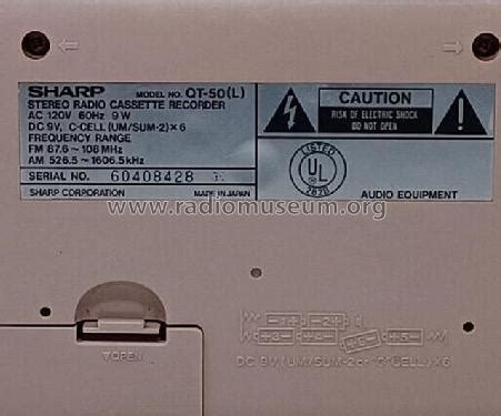 Stereo Radio Cassette Recorder QT 50 Radio Sharp Osaka Radiomuseum Org