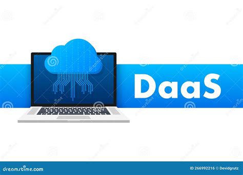 Daas Desktop As A Service Cloud Based Software Vector Stock