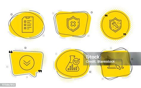 체크리스트 스패너 및 스크롤 아이콘 세트 화학 실험실 보호 및 휴대용 컴퓨터 징후를 거부합니다 벡터 0명에 대한 스톡 벡터 아트 및 기타 이미지 Istock