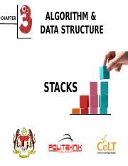 CHAPTER STACKS INTERACTIVE Pptx CHAPTER ALGORITHM DATA STRUCTURE STACKS Learning