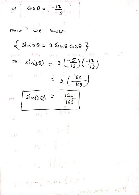 Solved Given Sintheta 513 And Pi
