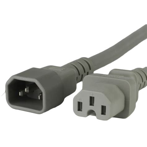 Buy 5ft C15 C14 15a 250v Gray Power Cord