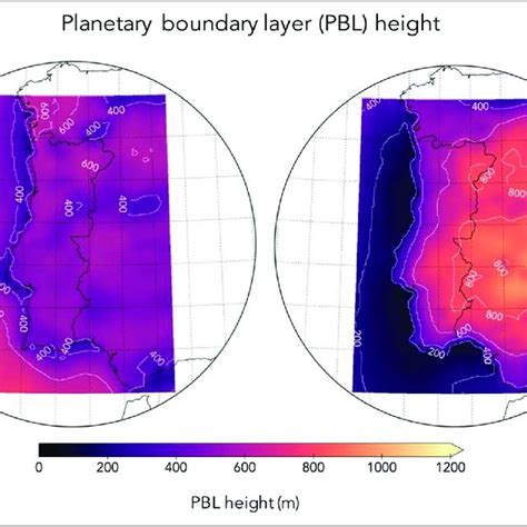 Simulations For The Planetary Boundary Layer Height M Averaged For Download Scientific