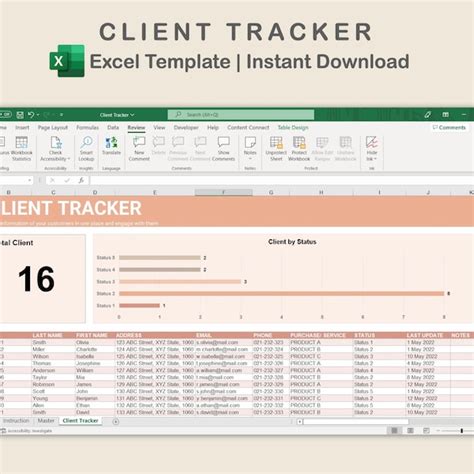 Client Excel Template Etsy