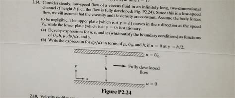 Solved 24 Consider Steady Low Speed Flow Of A Viscous