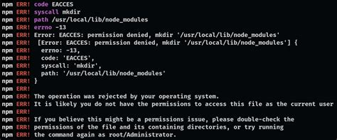 superando el error eacces al instalar librerias en linux