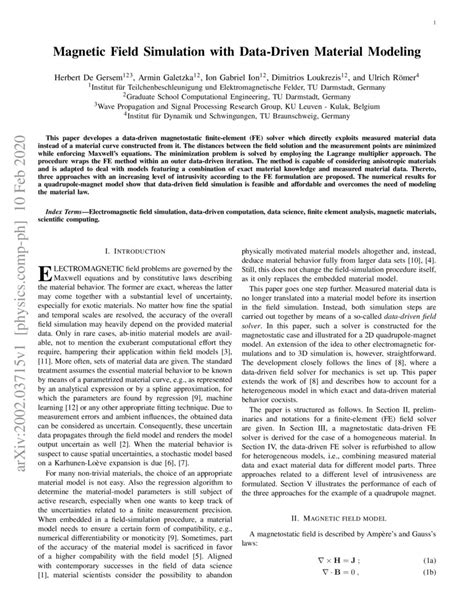 Magnetic Field Simulation With Data Driven Material Modeling DeepAI
