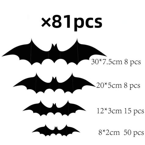 Halloween Bat Stickers 3d Bat Wall Decorations For Spooky Ambiance