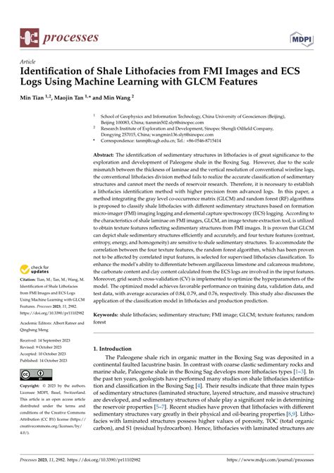 Pdf Identification Of Shale Lithofacies From Fmi Images And Ecs Logs Using Machine Learning