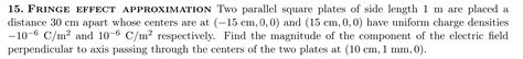 Solved 15 Fringe Effect Approximation Two Parallel Square