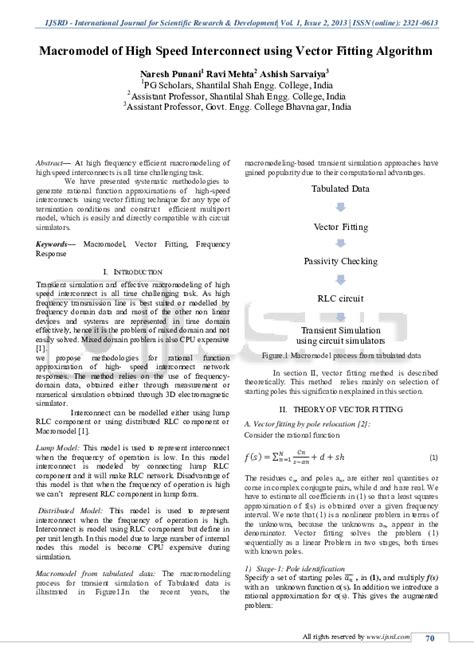 Pdf Macromodel Of High Speed Interconnect Using Vector Fitting Algorithm