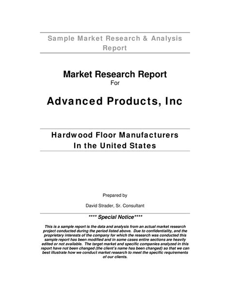Market Research Analysis Template