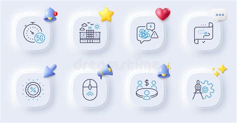 Meeting Cogwheel Dividers And Target Path Line Icons For Web App Printing Vector Stock