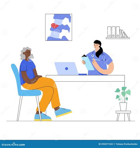 Vertebral Osteomyelitis Poster Cartoon Vector