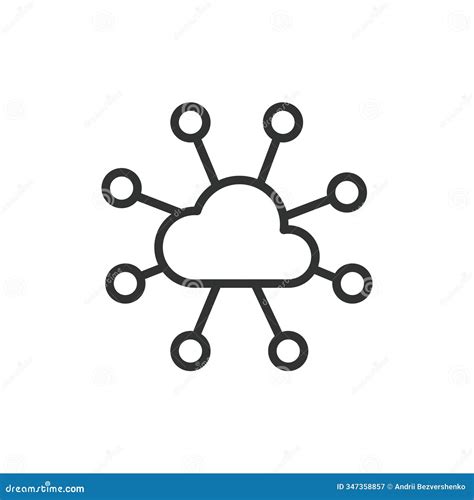 Particle Cloud Icon In Line Design Particle Cloud Data Computing