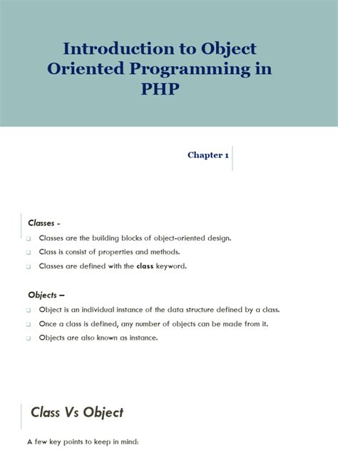 Chapter 1 Oop In Php Pdf Class Computer Programming Object Oriented Programming