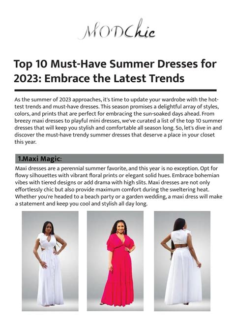 Ppt Top 10 Summer Dresses For Women In 2023 Modchic Couture