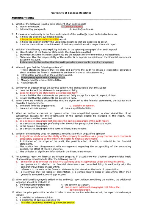Substantive Test Testbank About Substantive Testing Audit Theory