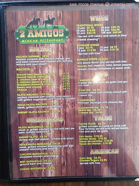Online Menu Of 2 Amigos Mexican Restaurant Restaurant Kingston