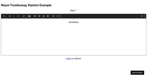 React Trumbowyg Example Forked Codesandbox