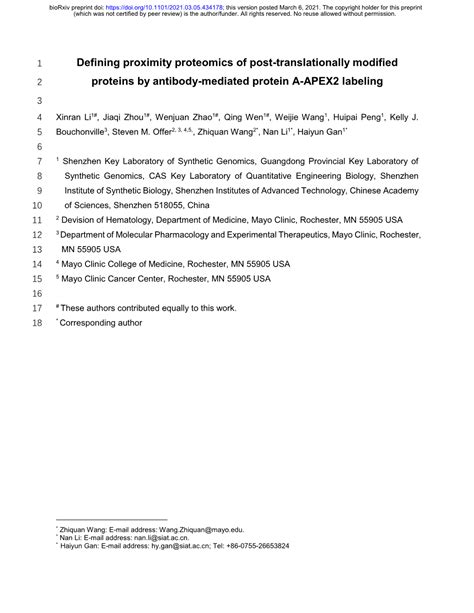 Defining Proximity Proteomics Of Post Translationally Modified Proteins By Antibody Mediated