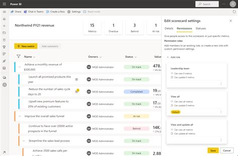 목표 수준 권한으로 점수 카드를 보호하세요 Power Bi Microsoft Learn