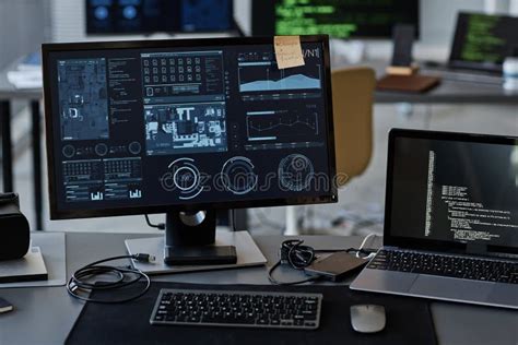 computer screens with data stock image image of data 259363901