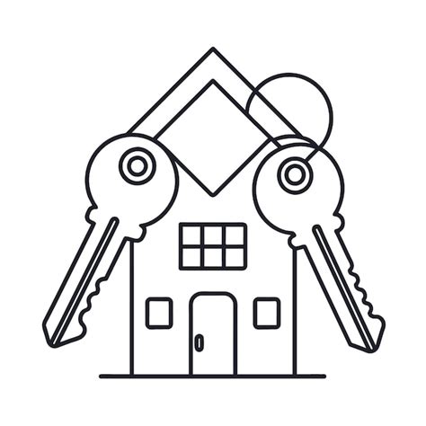 One Continuous Line Drawing Of House Keys Premium Ai Generated Vector
