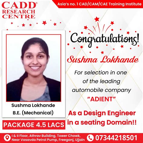 Congratulations Cadd Research And Training Centre Pvt Ltd