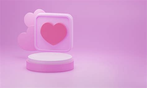 하트 모양 3d 렌더링 빈 공간 실린더 핑크 연단 발렌타인 데이 0명에 대한 스톡 사진 및 기타 이미지 0명 3차원 형태 강단 Istock