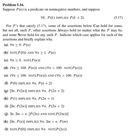 Solved Problem 5 16 Suppose P N Is A Predicate On