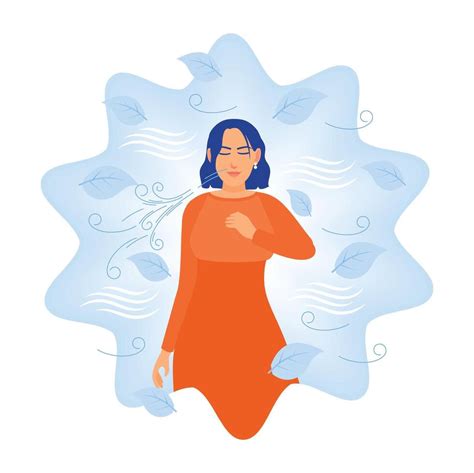 Young Woman Doing Breathing Exercises 55569267 Vector Art At Vecteezy