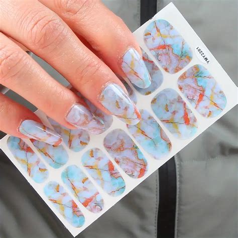 ملصقات طلاء أظافر أظافر مغلفة بالكامل باللون الوردي والأخضر Temu Kuwait