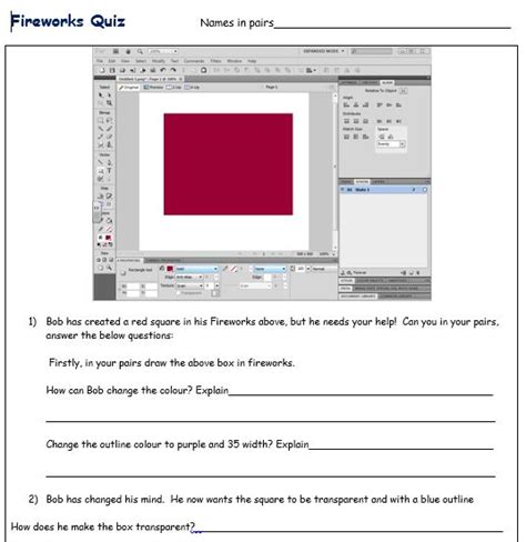 Adobe Fireworks Basic Lessons Worksheets Teaching Resources