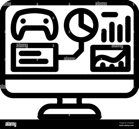 Analytics Game Development Line Icon Vector Illustration Stock Vector
