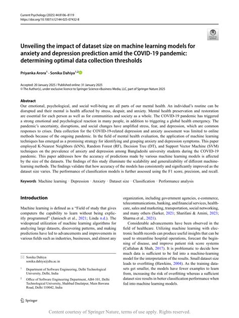 Unveiling The Impact Of Dataset Size On Machine Learning Models For