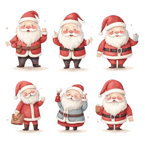 메리 크리스마스 인사말 카드 만화 일러스트 산타클로스 세트 만화 일러스트 세트 일러스트 카드 일러스트 Png 일러스트 및 이미지 에 대한 무료 다운로드 Pngtree