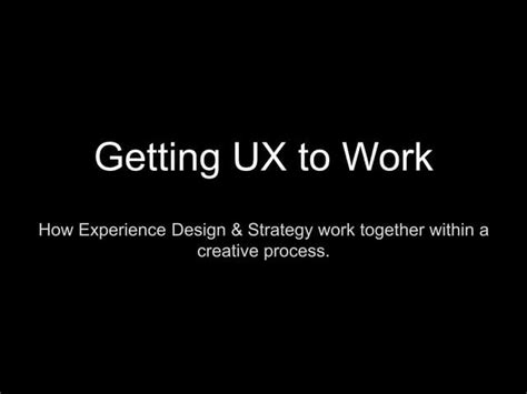 Experience Design Framework Ppt