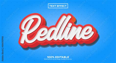 Redline D Text Effect Stock Vector Adobe Stock