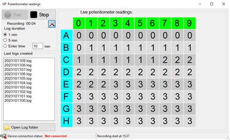 System For Reading An Array Of Analog Sensors And Display The Results Matrix