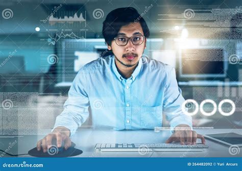 He Is The Top Programmer In Town Portrait Of A Focused Young Programmer Working On His Computer